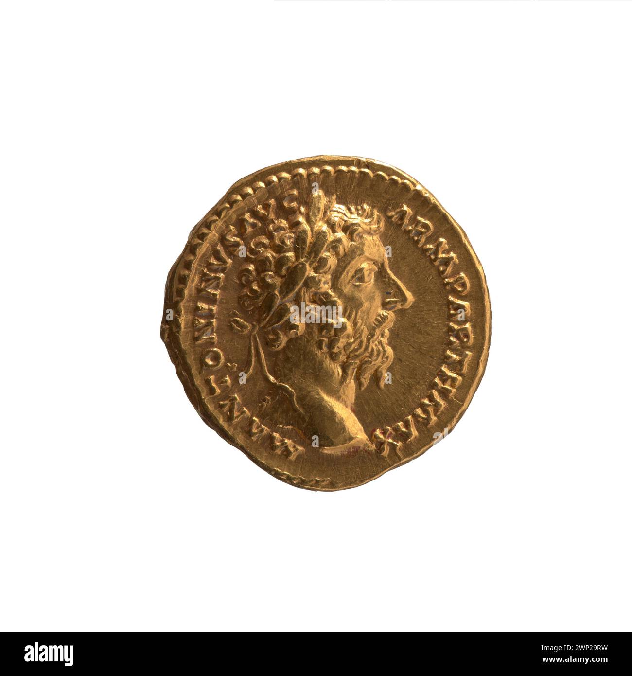 Aureus gold coin minted under Roman Emperor Marcus Aurelius in 168 ...