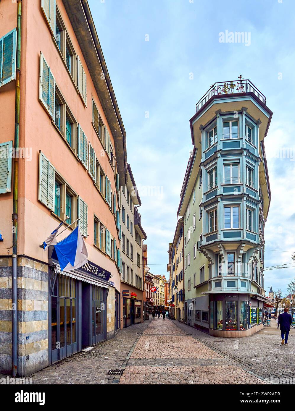 ZURICH, SWITZERLAND - APRIL 3, 2022: The scenic house on the beginning ...