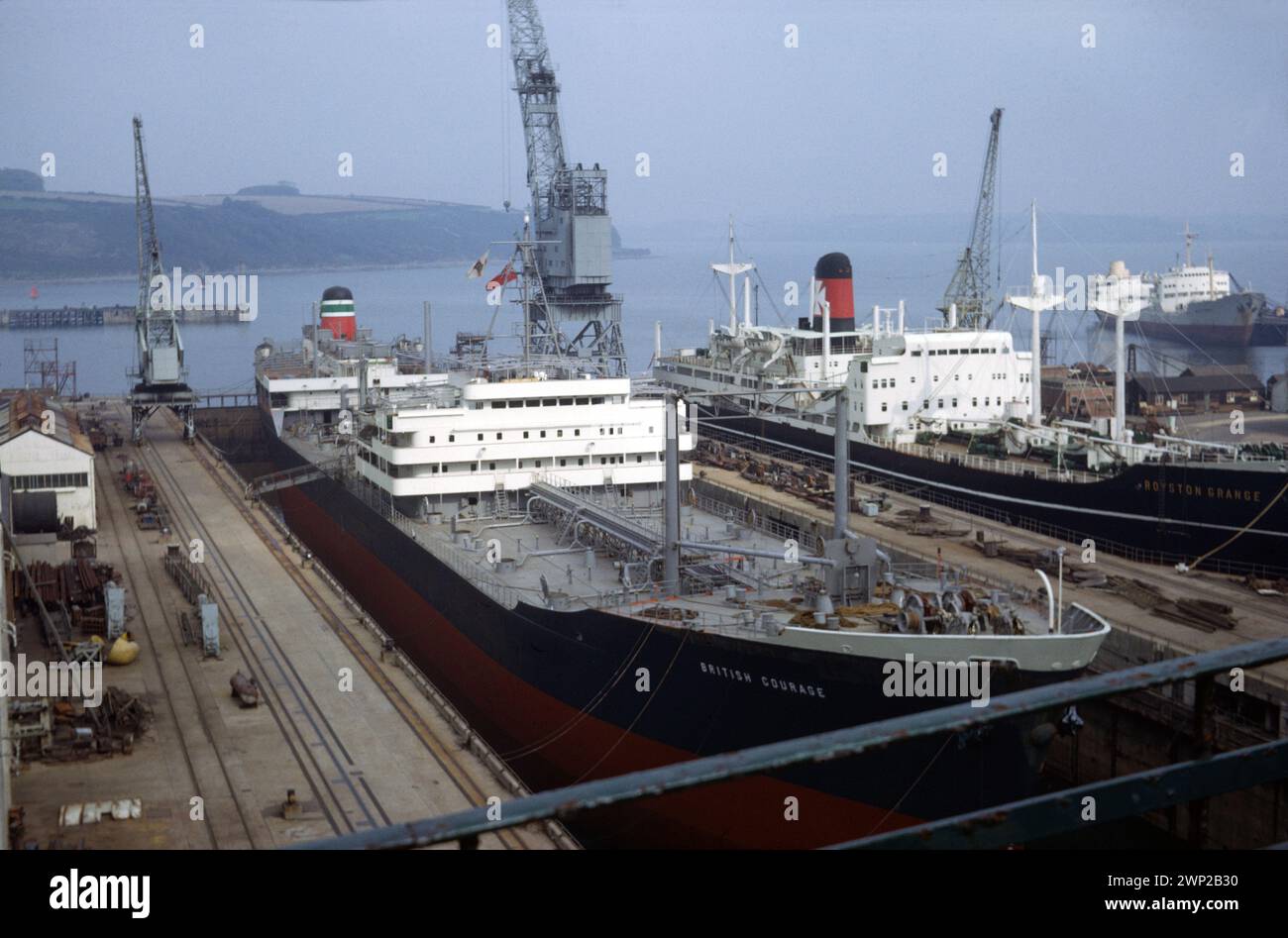 Oil tankers "British Courage" and "Royston Grange", Falmouth Docks ...