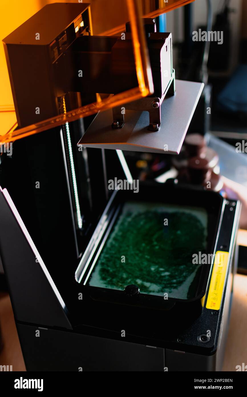 3d printer and its resin tank for filling and printing Stock Photo - Alamy