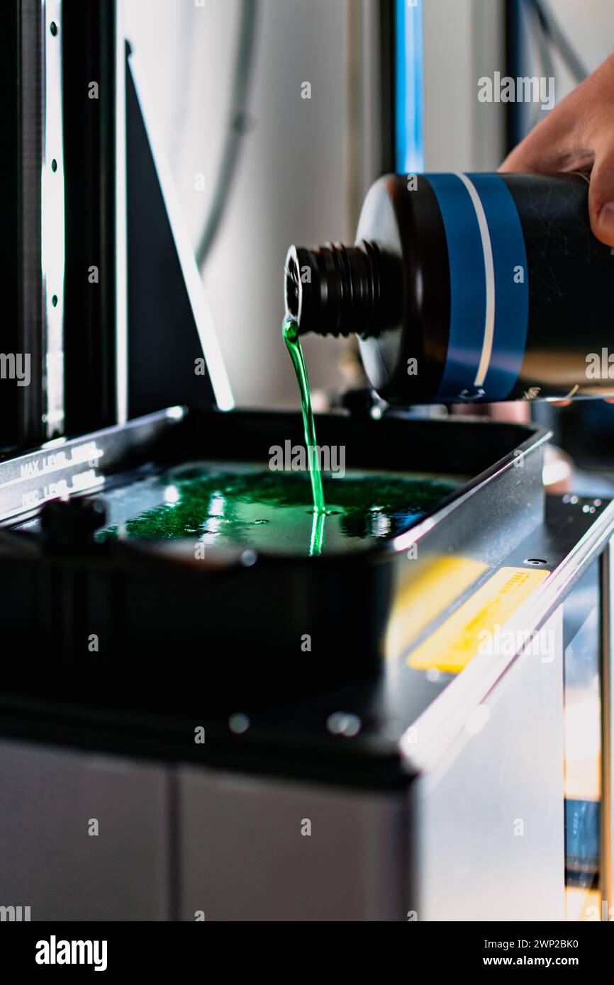3d printer and its resin tank for filling and printing Stock Photo - Alamy
