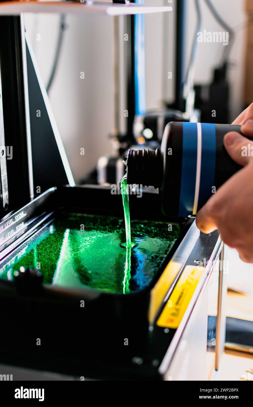 3d printer and its resin tank for filling and printing Stock Photo - Alamy