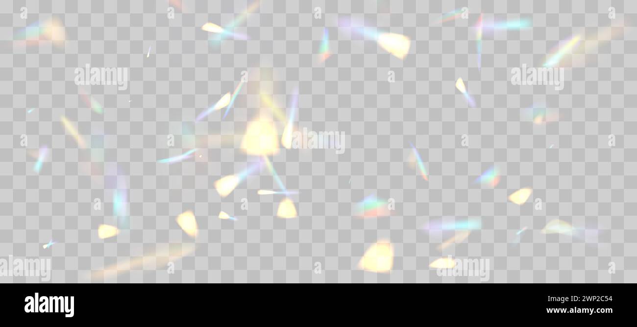 Blurred rainbow refraction overlay effect. Light lens prism effect on ...
