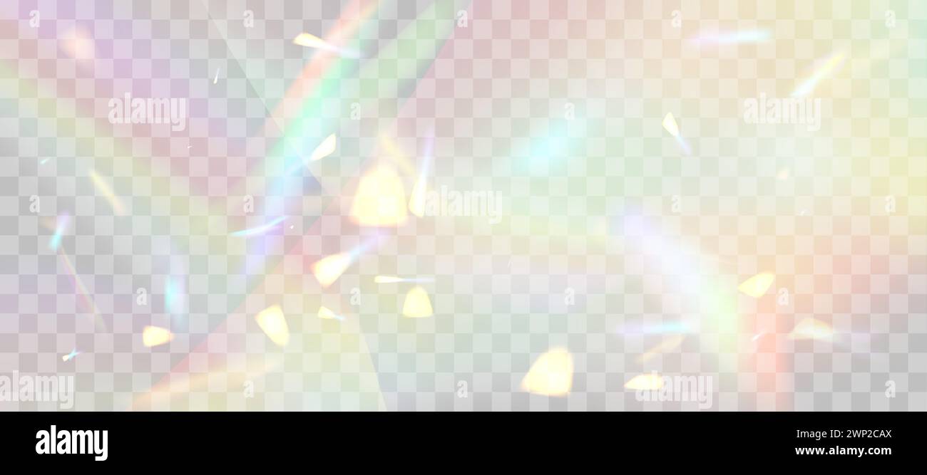 Blurred rainbow refraction overlay effect. Light lens prism effect on ...