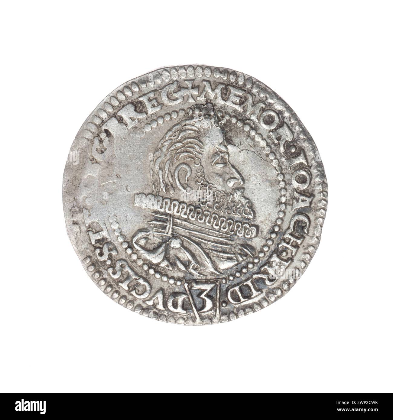 Coin in book depicting Joachim Fryderyk (1550-1602), showing right ...