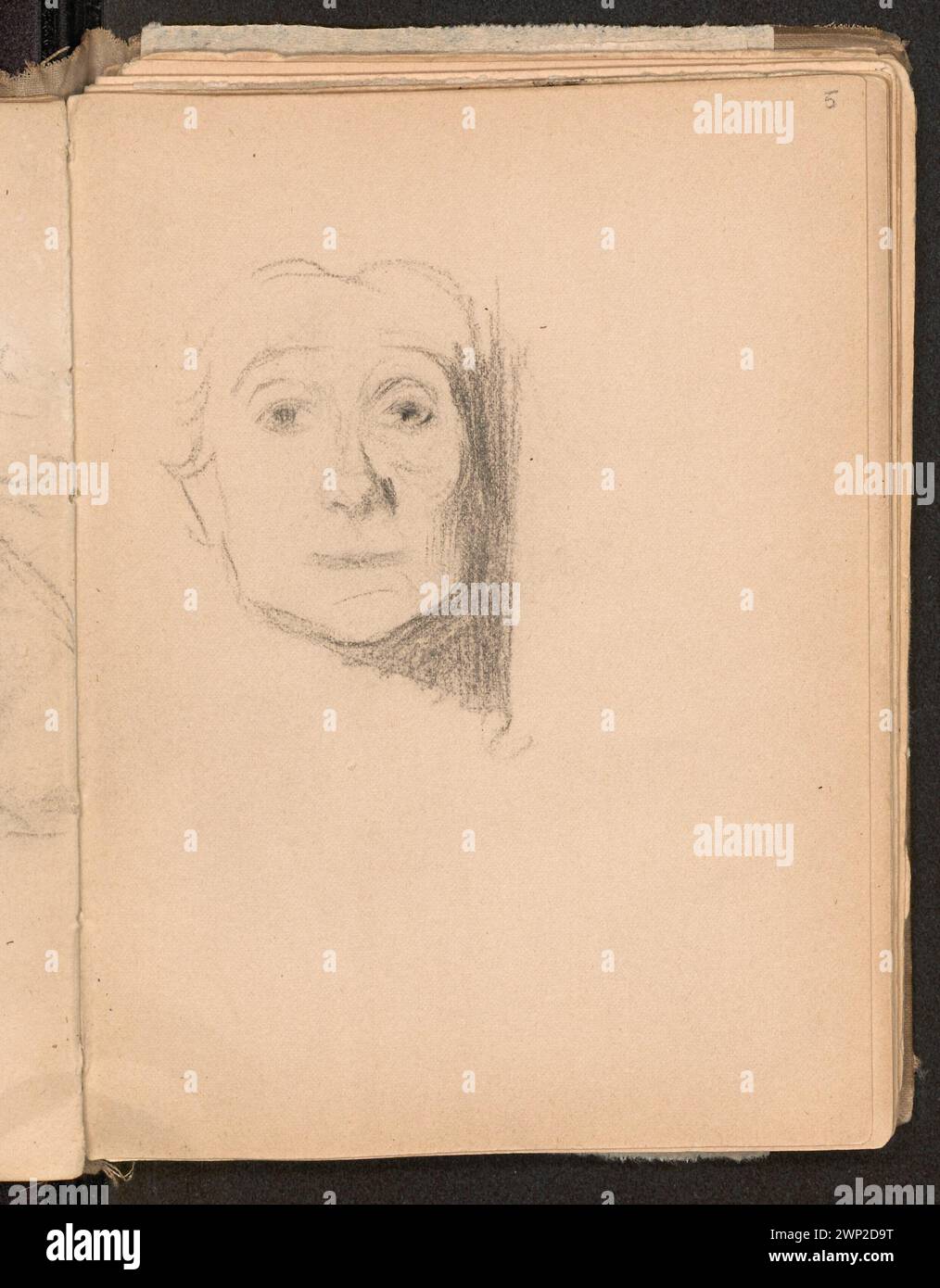 Sketch of a self -portrait; Verso: Profile's self -portrait outline ...