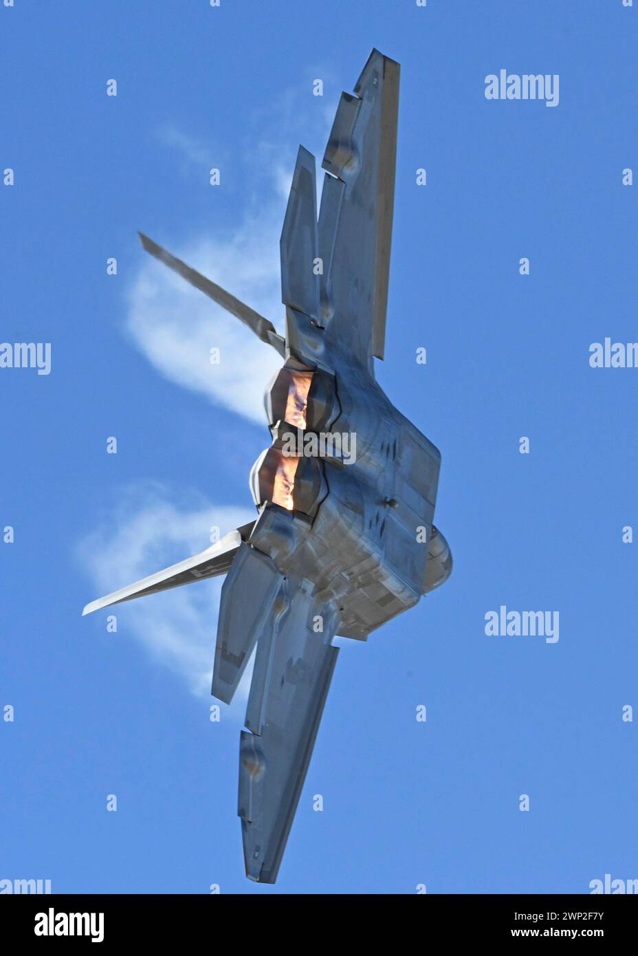 A U.S. Air Force F-22 Raptor flies over Davis-Monthan Air Force Base ...