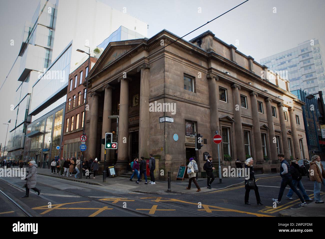 The Portico Library on Mosley Street in Manchester which was founded in ...