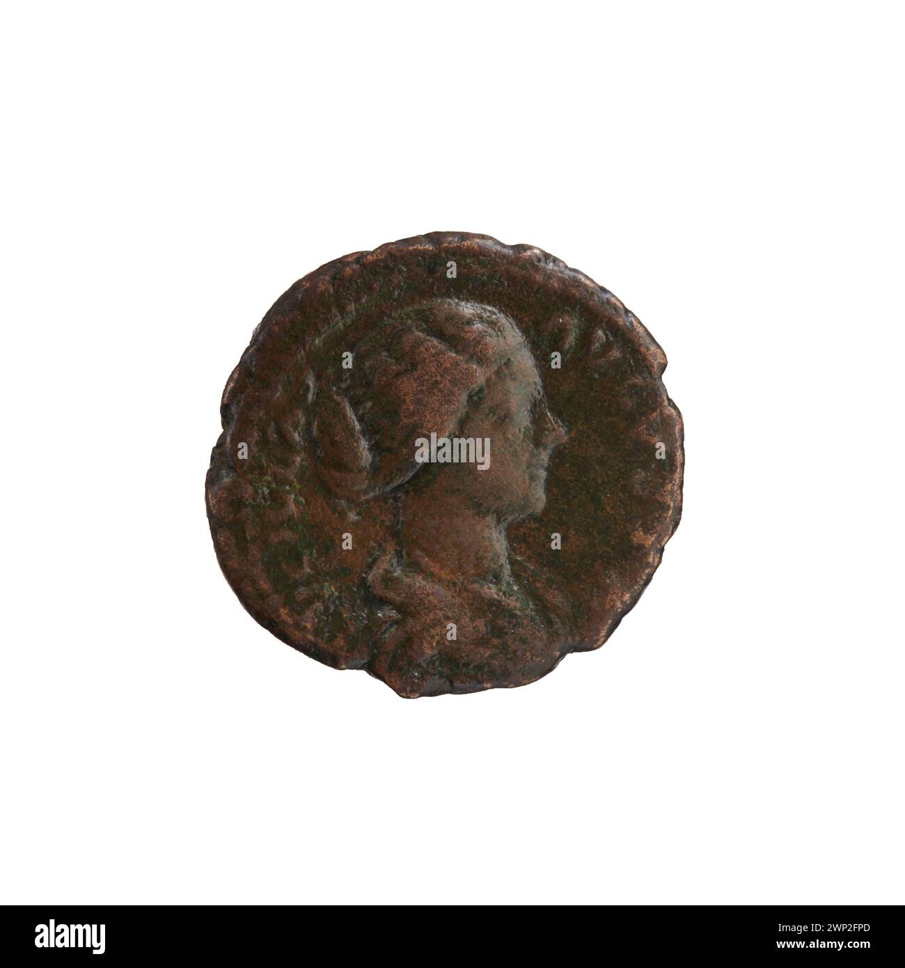 A Roman dupondius coin from 164-169 depicting Emperor Lucius Verus and ...