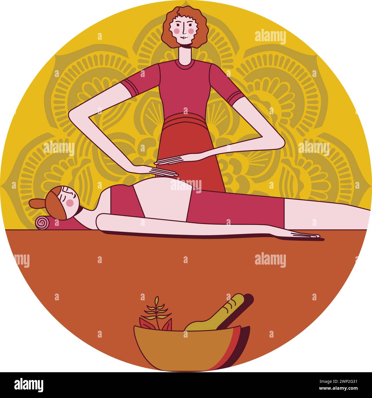 Massage for pregnant woman by professional therapist in spa. Isolated ...