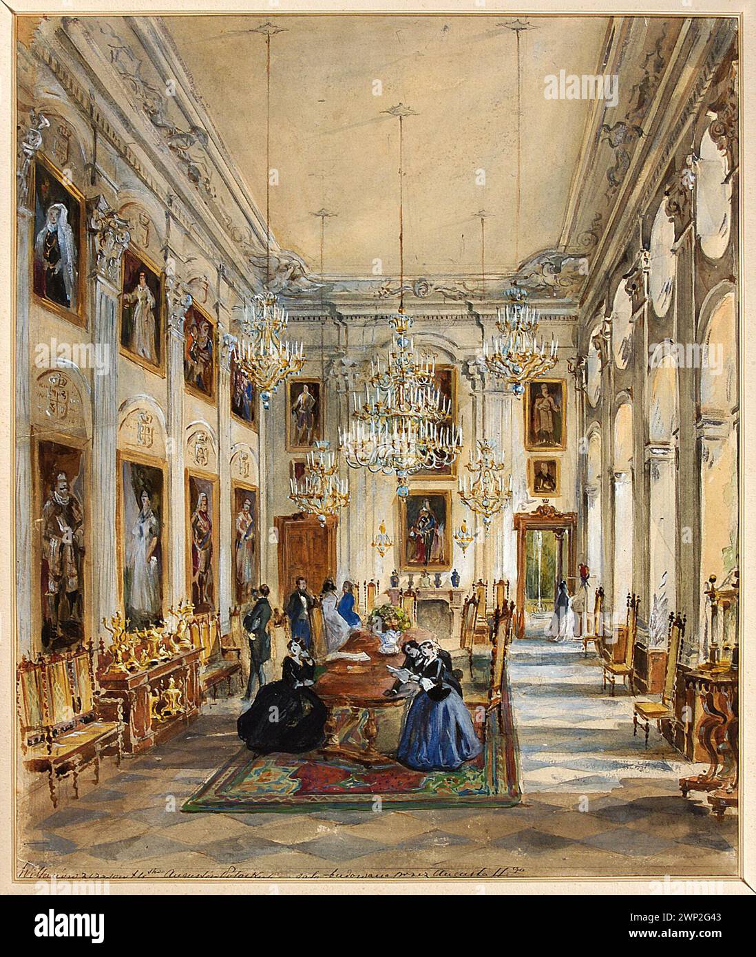 Photograph by Willibald Richter around 1850 showing the White Room in ...