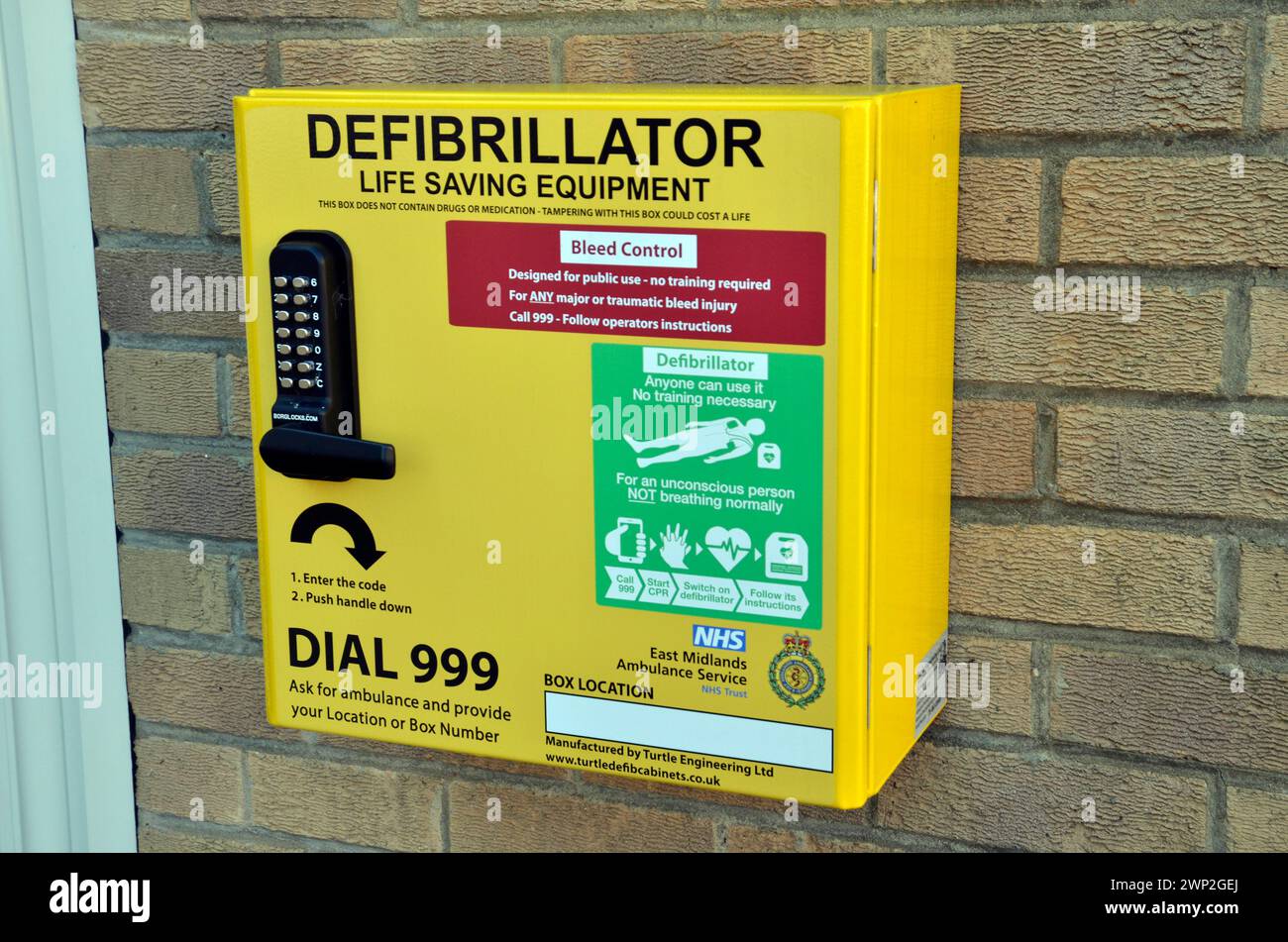 A defibrillator in the East Midlands Ambulance service in Oakham ...