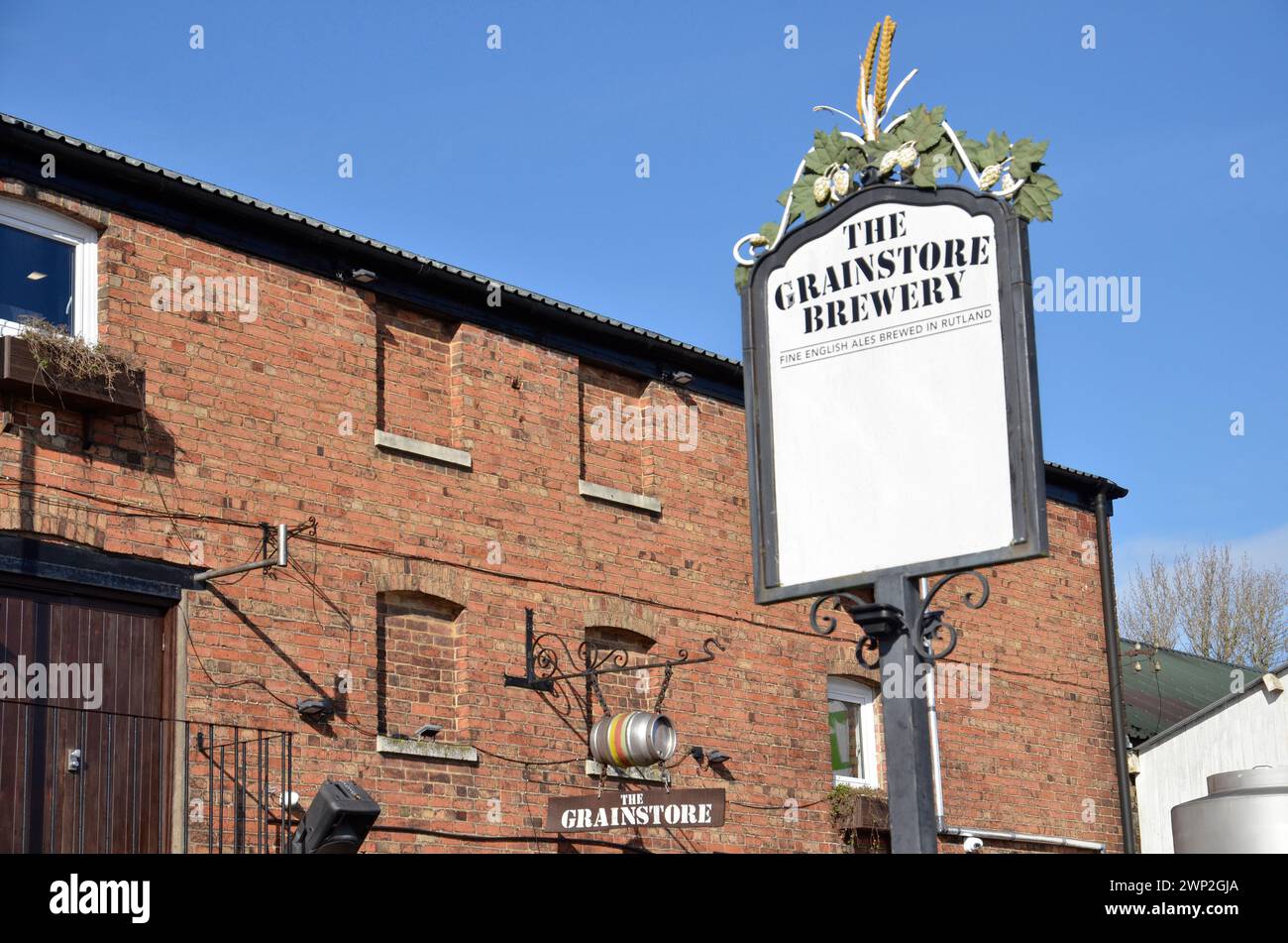 The Grainstore pub and brewery at Oakham Station in Rutland. The pub ...