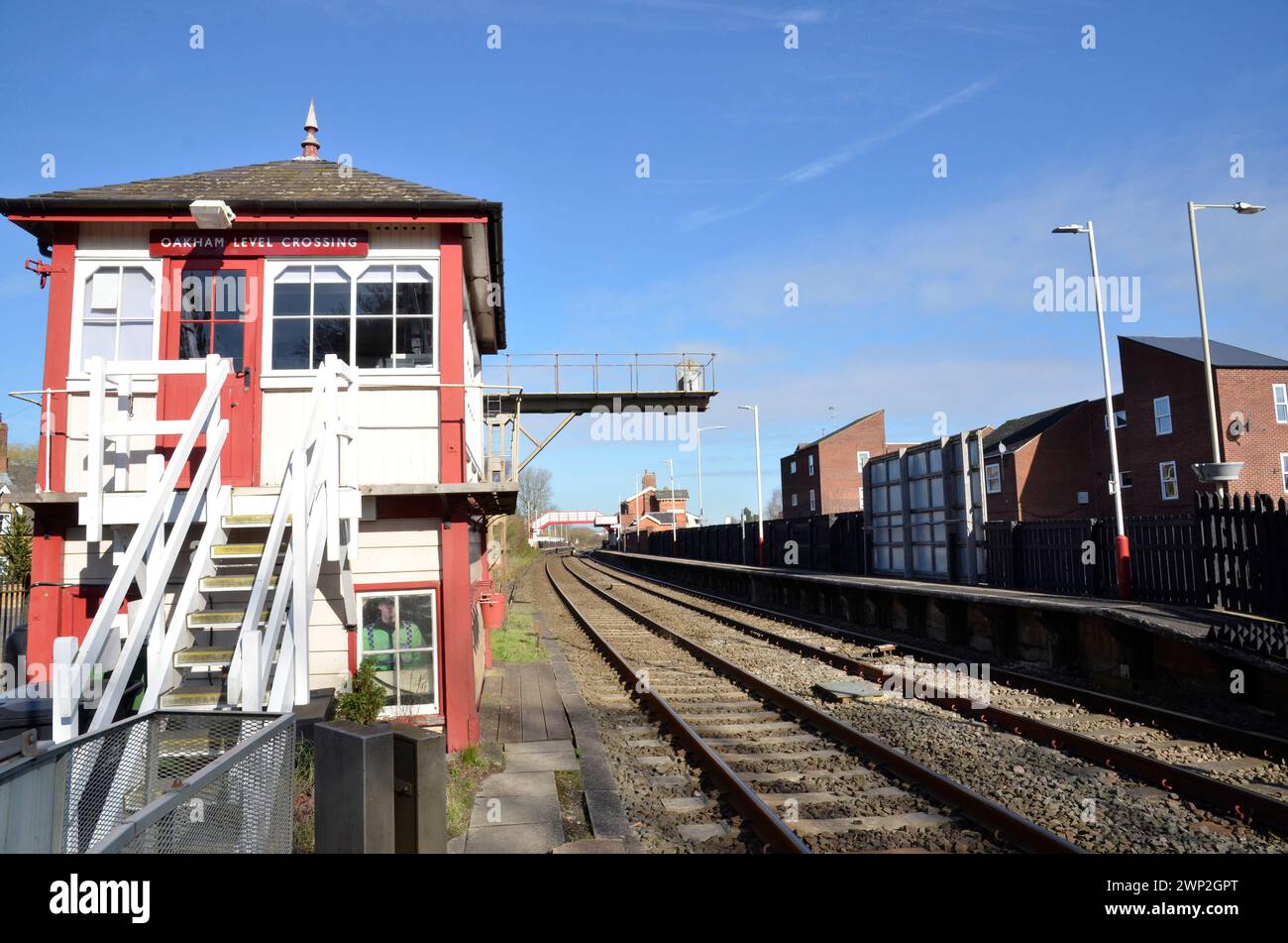 The signal box at Oakham in Rutland. Built in 1899, it is a listed ...