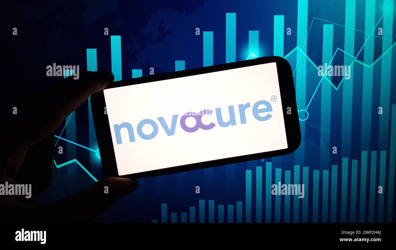 Konskie, Poland - March 03, 2024: Novocure company logo displayed on ...