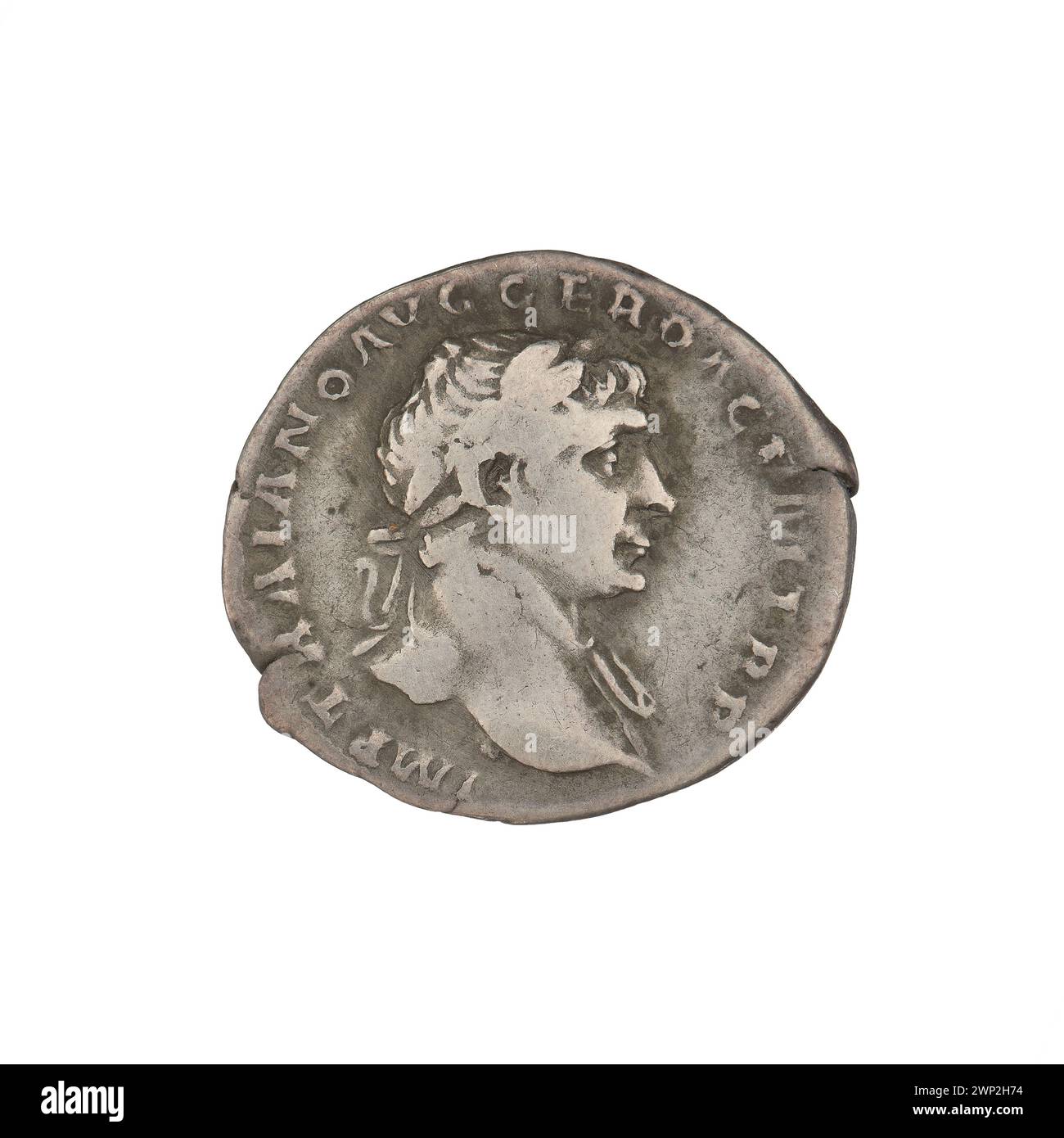 Denarius coin 103-111 AD depicting Roma with heads, helmets, laurel ...