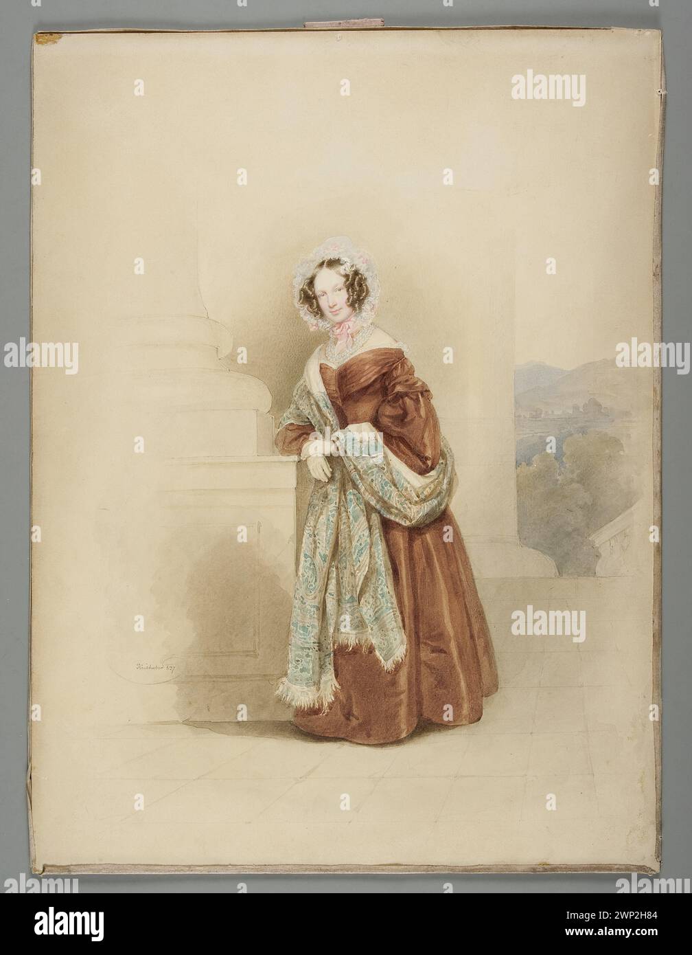 An 1837 miniature portrait by Josef Kriehuber depicts Adelaide Marianna ...