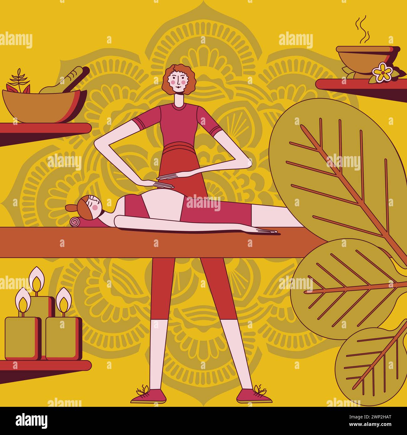 Belly Massage Stock Vector Images Alamy
