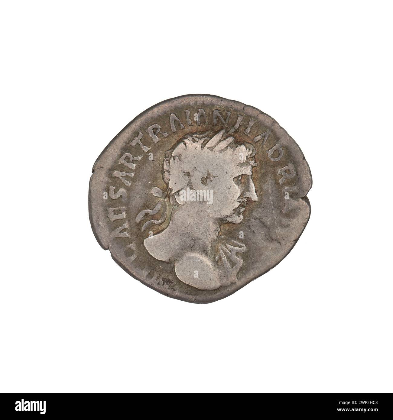 This denarius coin depicts Roman Emperor Hadrian and Iustitia, the ...