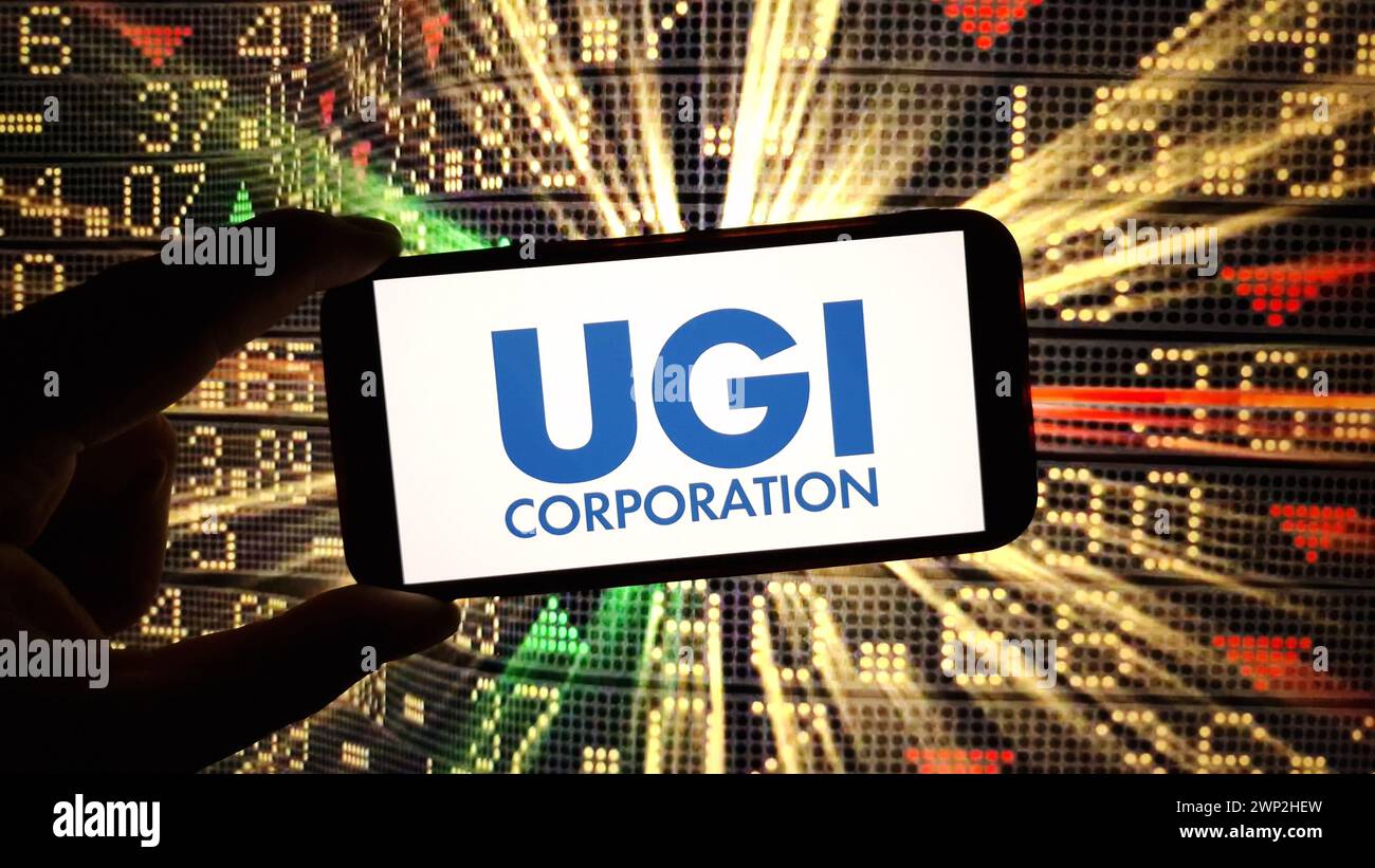 Konskie, Poland - March 03, 2024: UGI Corporation logo displayed on ...