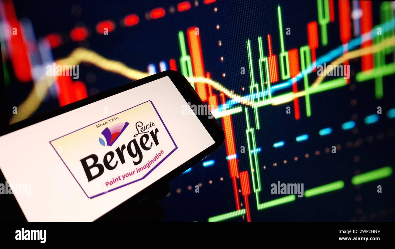 Konskie, Poland - March 03, 2024: Berger Paints company logo displayed ...