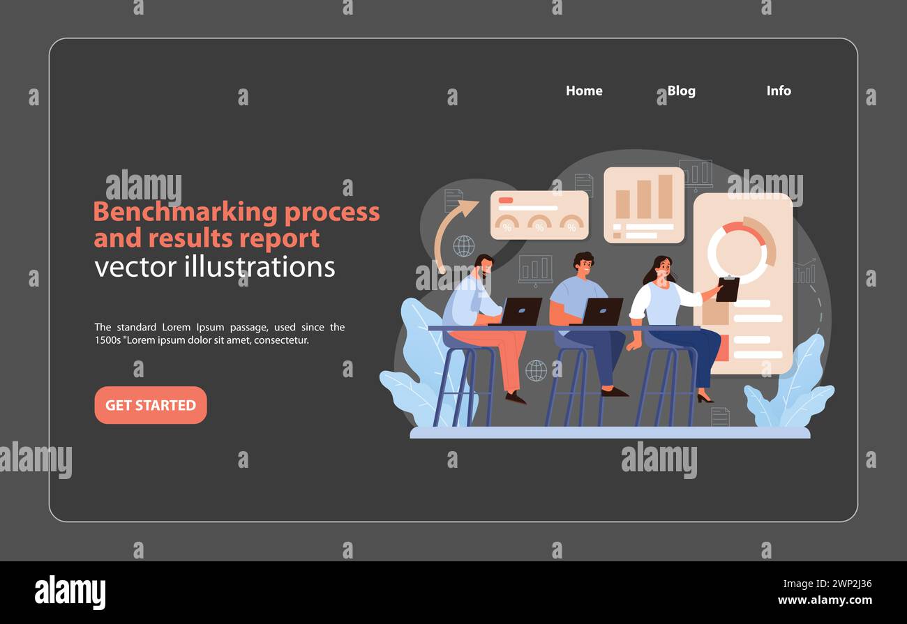 Benchmarking Report Vector. A team meticulously prepares a ...