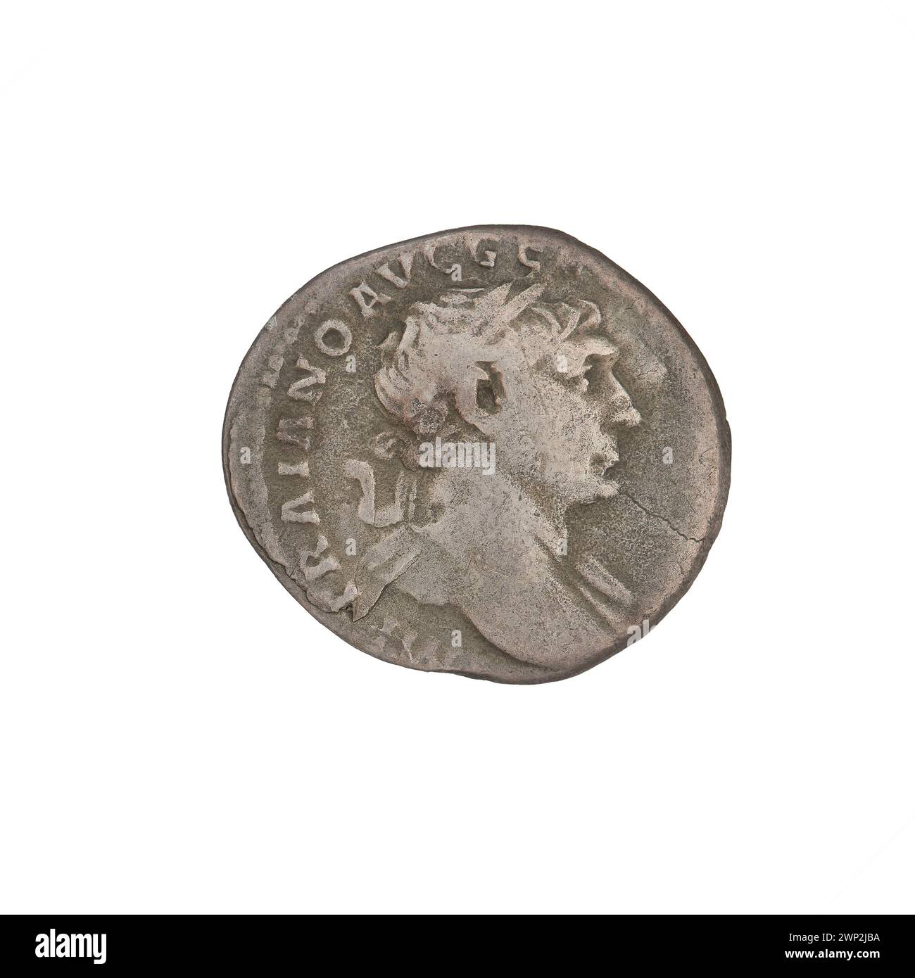 A denarius from 103-111 CE showing Roma with heads, laurel wreaths, and ...