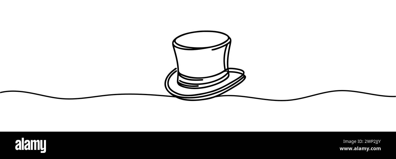 Continuous one line drawing of a hat. One line drawing background ...