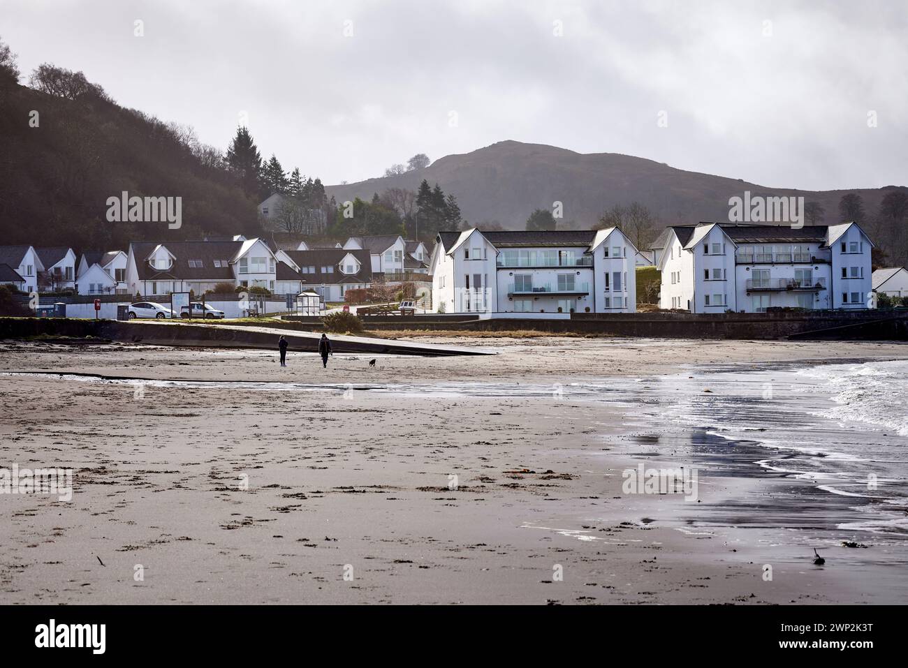 Residential houses close to the beach at Ganavan Sands by Oban ...