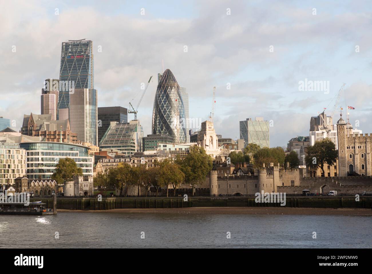 UK, London, The city of London’s financial district skyline as seen ...