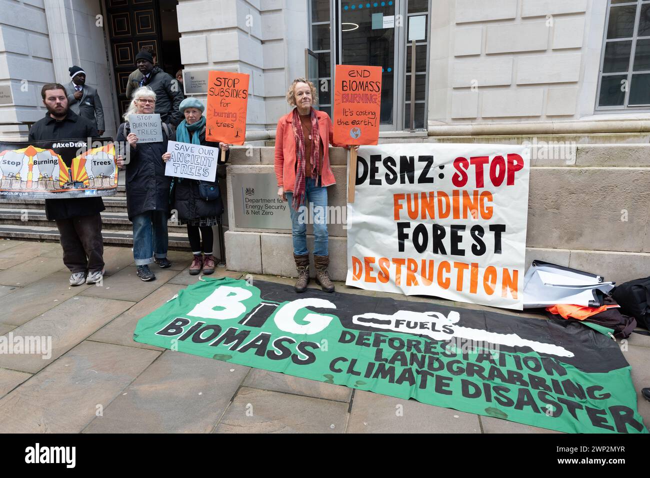 London, UK. 5 March, 2024. Environmental activists protest outside the ...