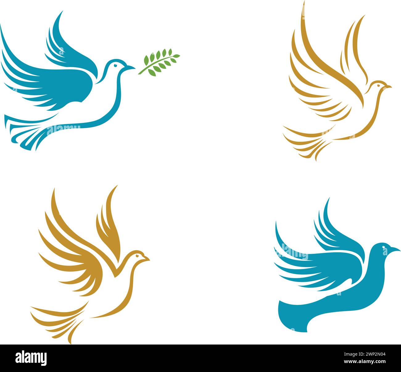 Bird wing Dove Logo Template vector illustration Stock Vector Image ...