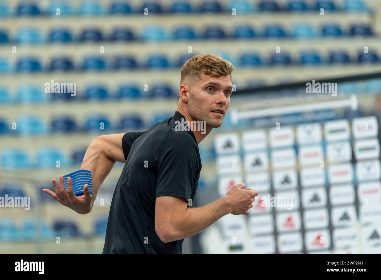 Miramas, France. 17th Feb, 2024. Kevin Mayer is seen during the French ...