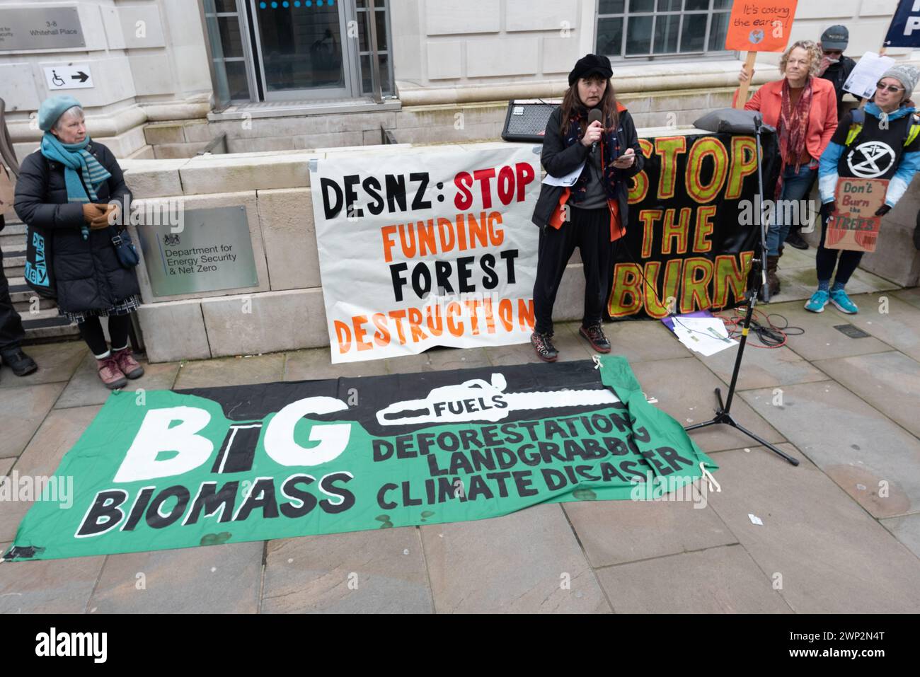 London, UK. 5 March, 2024. Environmental activists protest outside the ...
