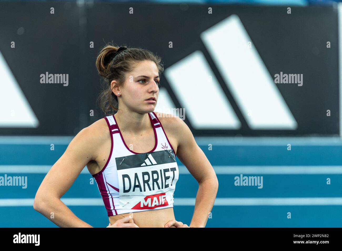 Miramas, France. 17th Feb, 2024. Maylis Darriet finishes third in the ...