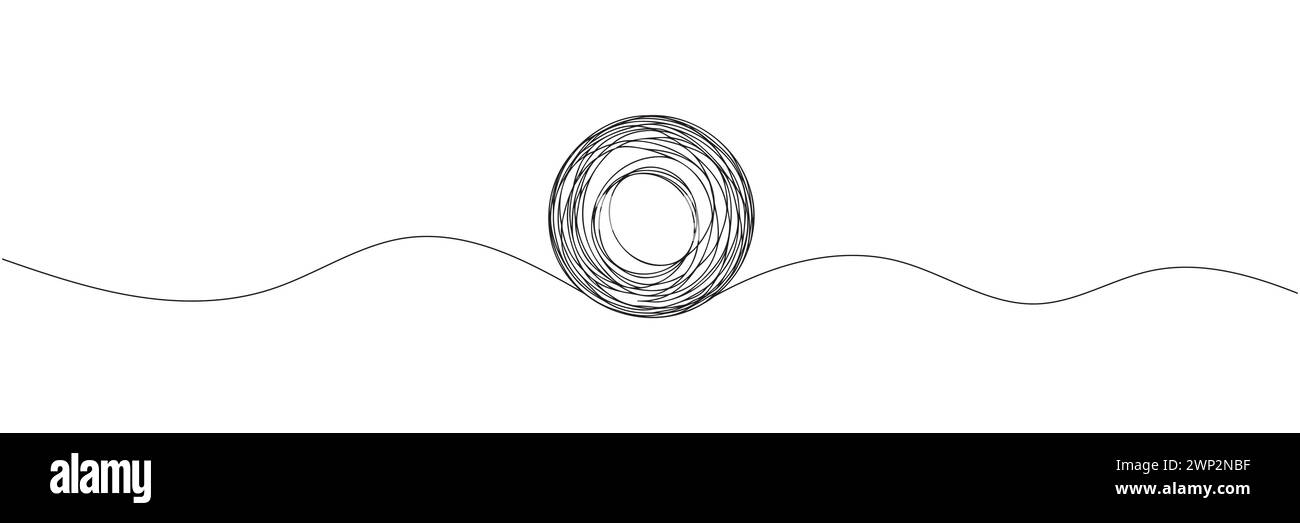 circle doodle hand drawn one line Stock Vector Image & Art - Alamy