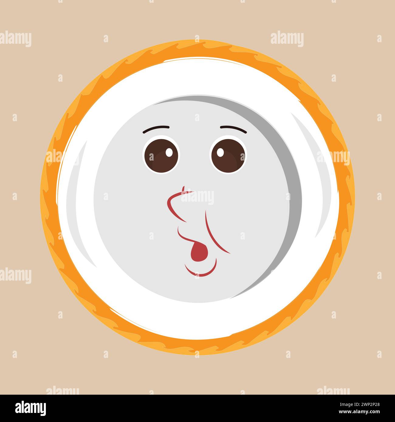 Plate cartoon character, with different expressions, happy mood, sad ...