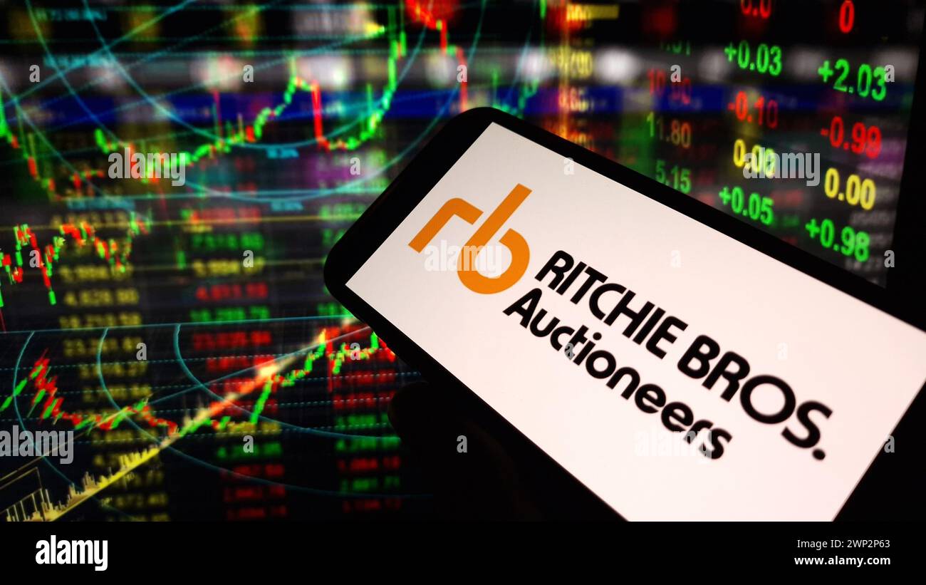 Konskie, Poland - March 03, 2024: Ritchie Bros Auctioneers company logo ...