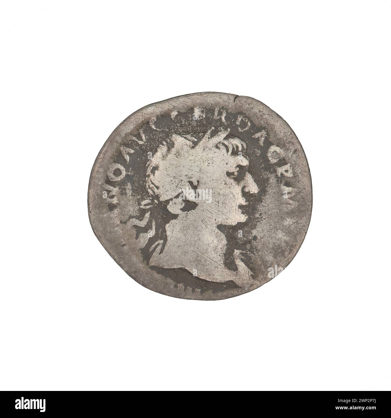 Roman denarius 103-111 CE depicting Spes with heads, floral motifs, and ...