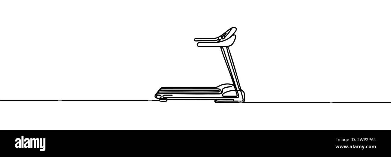 Single one line drawing Exercise machines. Fitness activity concept ...