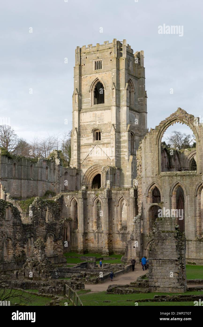 UK, North Yorkshire, Fountains Abbey, UNESCO World Heritage Site Stock ...