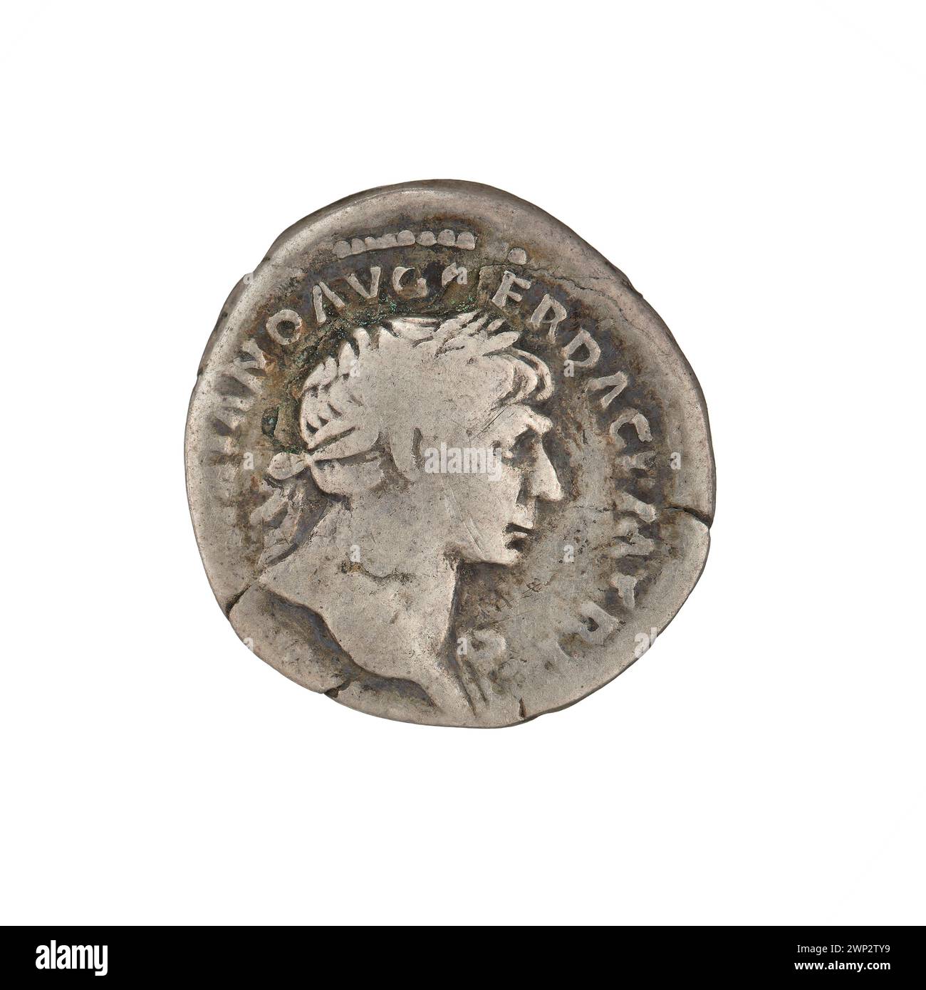 Denarius coin from 103-111 AD shows Fortuna with heads, abundance horns ...
