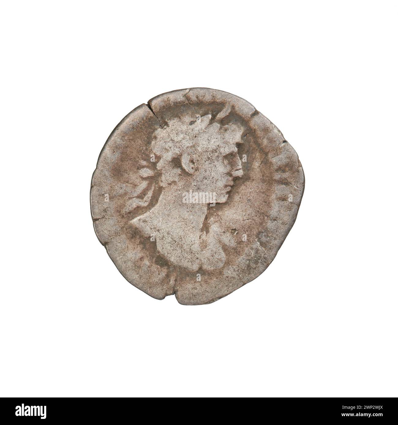 Silver Roman denarius from 119-122, showing the personification Salus ...