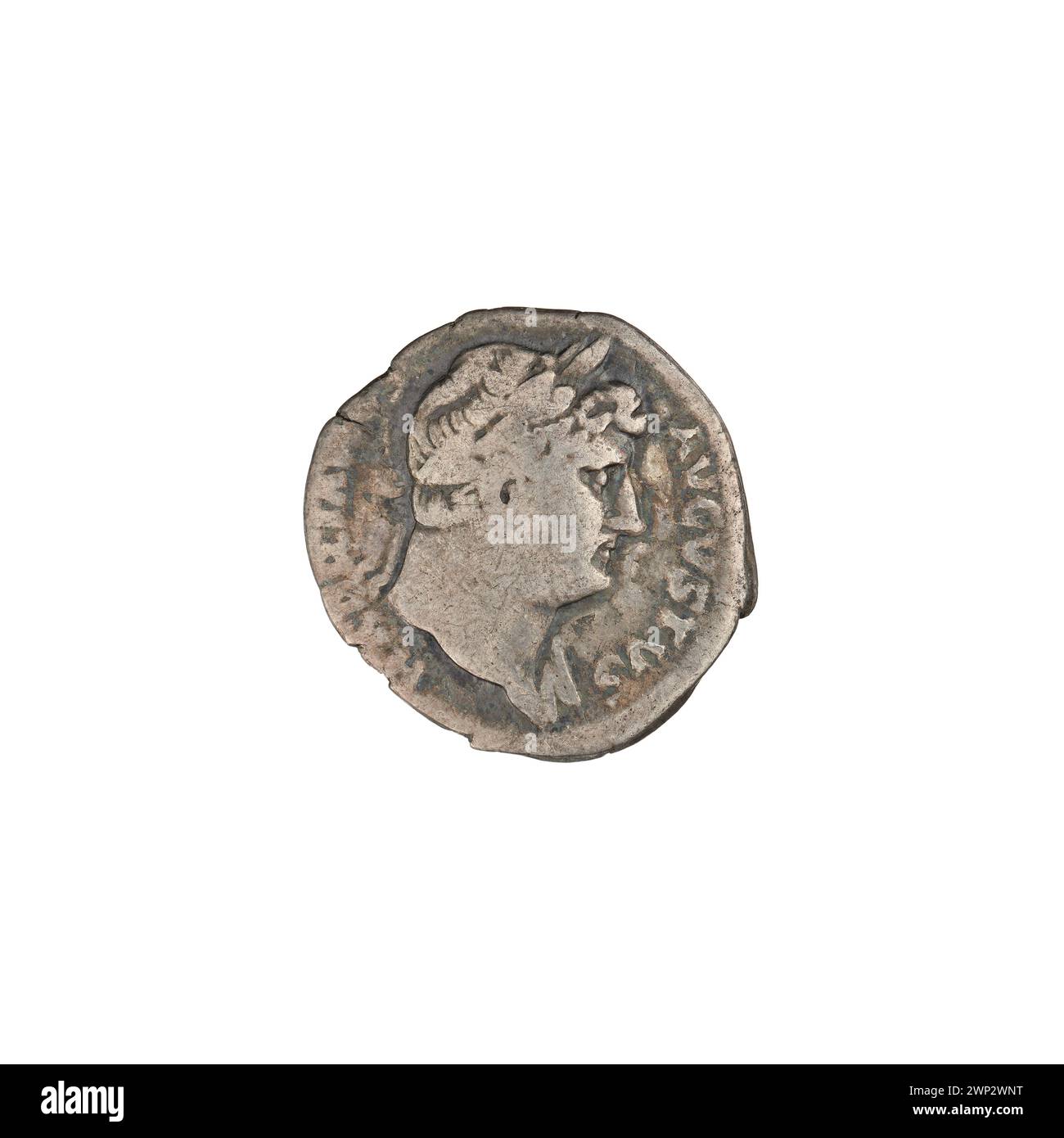 Roman denarius minted 125–128 AD under Hadrian illustrates Victoria ...