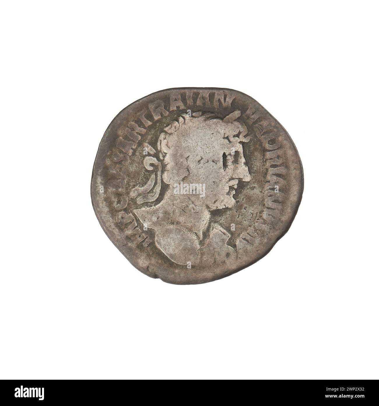 Silver denarius of Emperor Hadrian minted 119–122 depicting Mars, busts ...