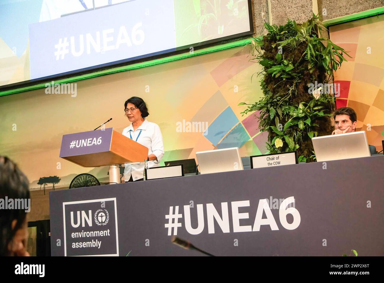 Nairobi, Kenya. 01st Mar, 2024. A delegate speaks during the 6th United Nations Environment ...