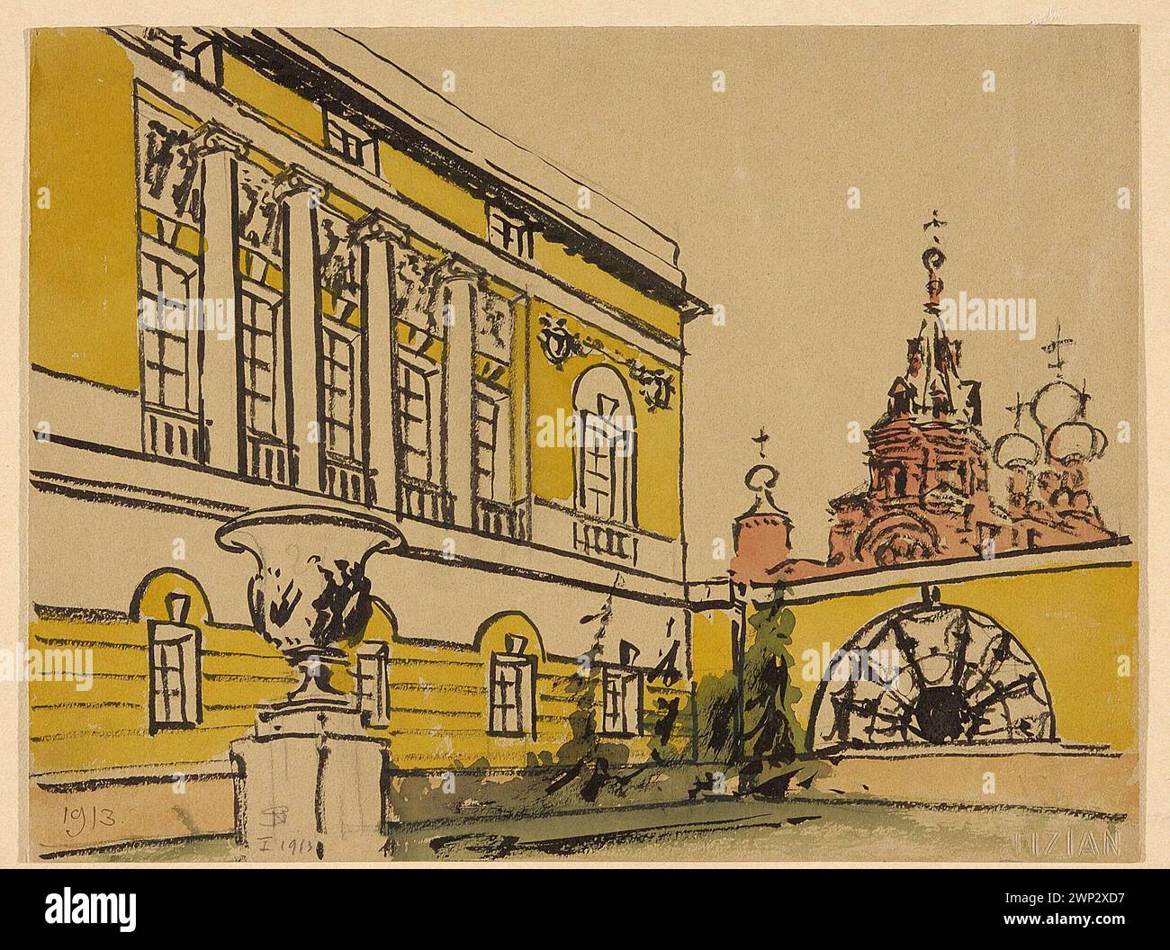 Russian Empire. AC empiry facade, in a red church; Noakowski, Stanis AW ...