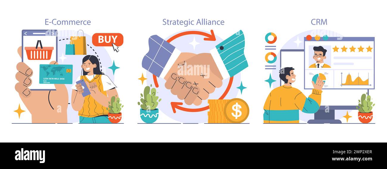 B2B Commerce set. Engaging online shopping experience, forging strong ...