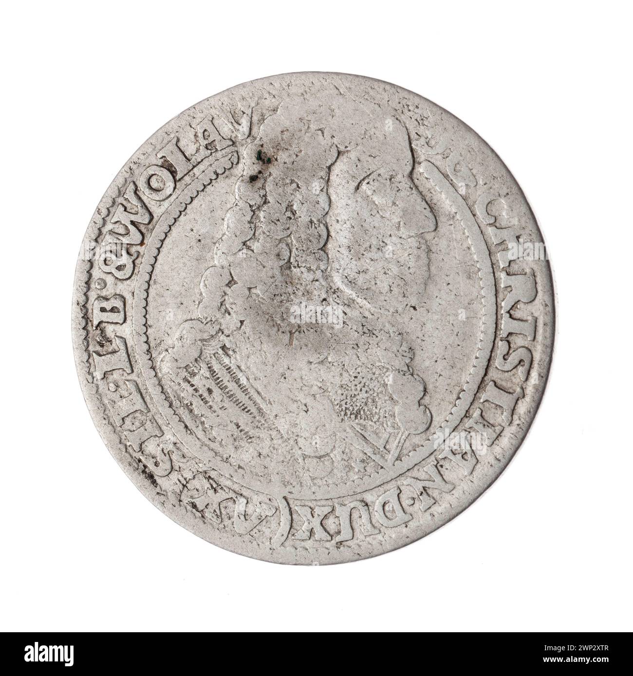 Silver 15 Krajcars coin from 1660-1664 depicting Prince Christian of ...