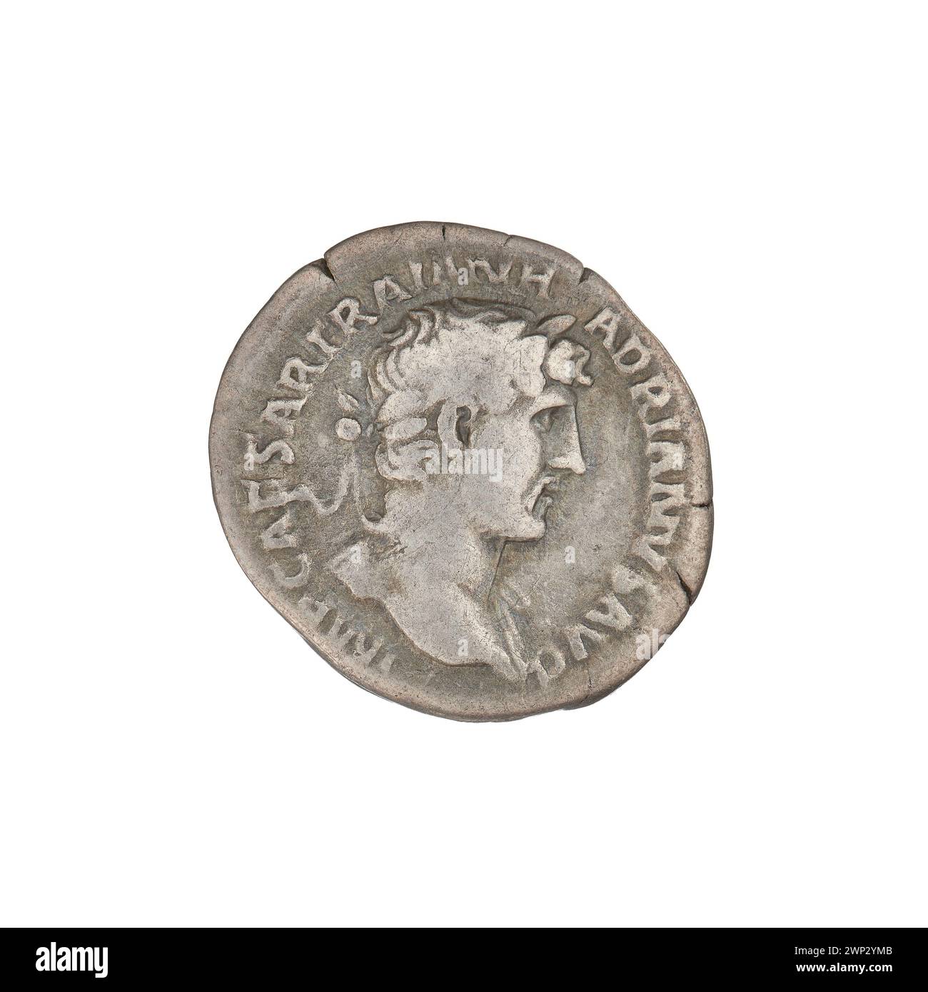 Roman silver denarius minted 119–122 under Emperor Hadrian depicting ...